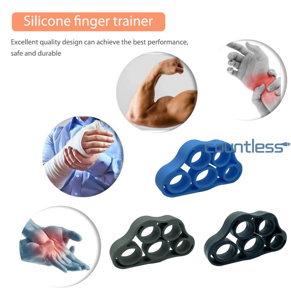 3PCS Silicone Finger Gripper Strengthener Trainer Elastic Hand Grip ...