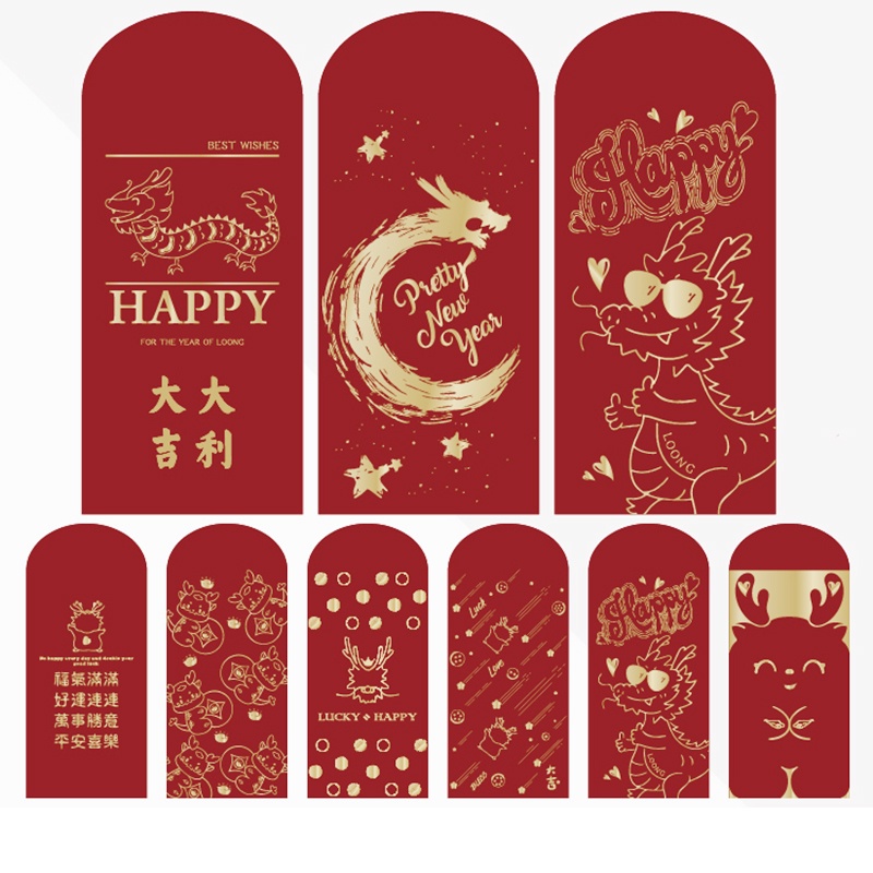 2024 Dragon Year Red Packet CNY Chinese New Year Ang Pao Money Envelope ...