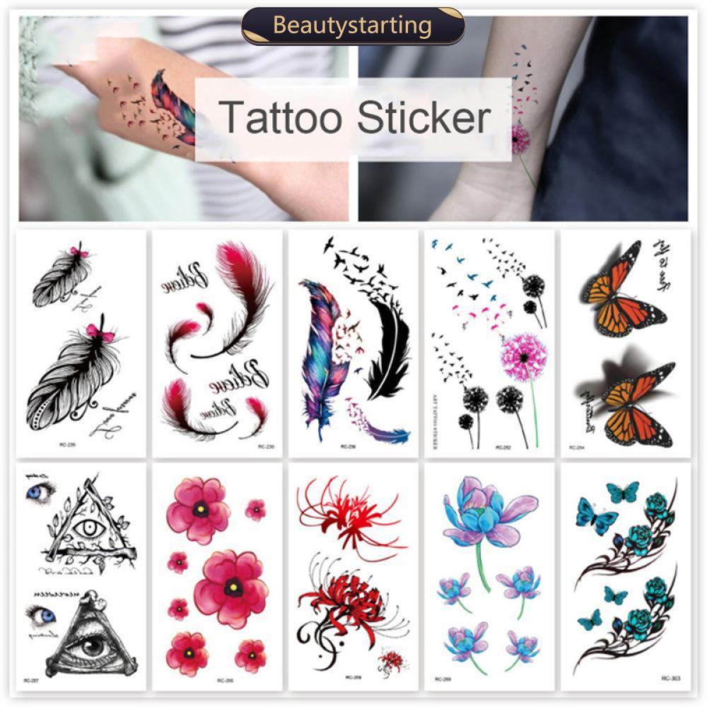 BEAUTYSTARTING Colorful Small Fresh Tattoo Stickers Waterproof Long ...