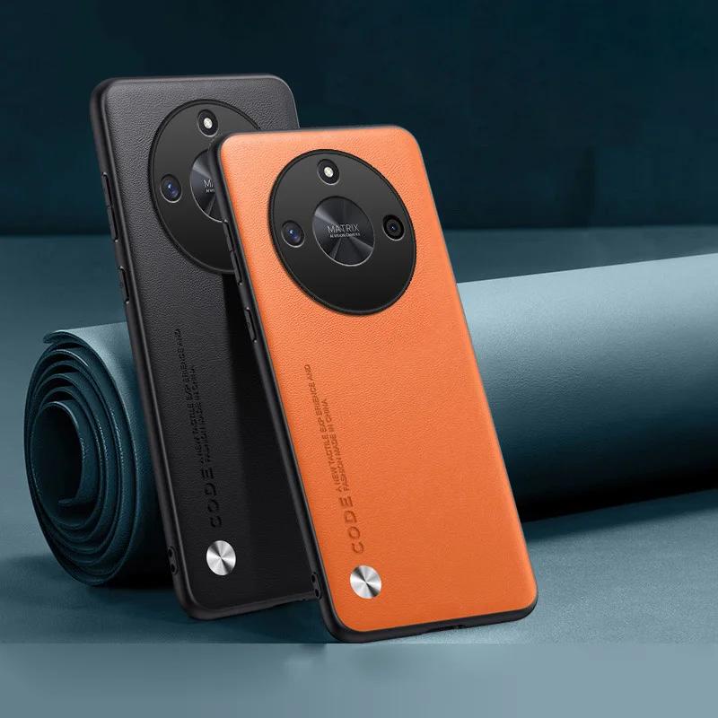 Luxury PU Leather Back Cover For Huawei Honor X9B Matte Silicone Full ...