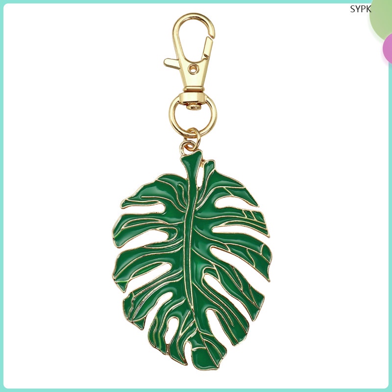 Green Keychain Birthday Pendant Monstera Metal Ring Nordic Plant ...