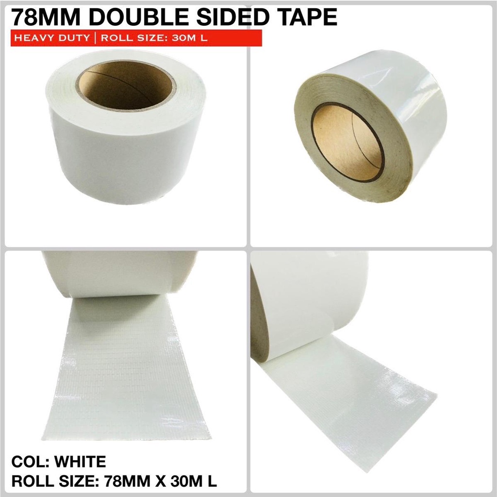 78mm Double Sided Tape (White) Heavy Duty Tape | Shopee Malaysia