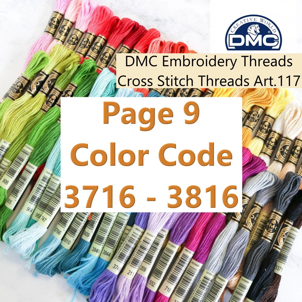 Page 9 (Color 3716 - 3816) DMC Embroidery Thread Cross Stitch Thread 6 ...