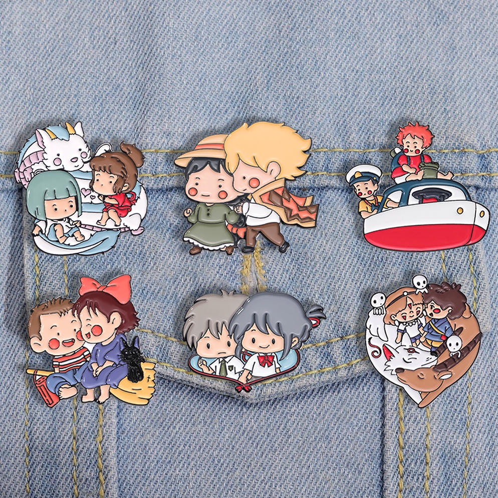 Hayao Miyazaki Japanese Anime Movie Brooch Cartoon Character Cute Badge ...