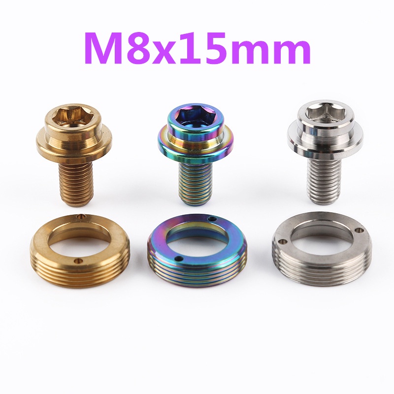 Titanium Bolt M8x15mm Square Hex Screws W/ Dust Cap Gasket for Pass ...