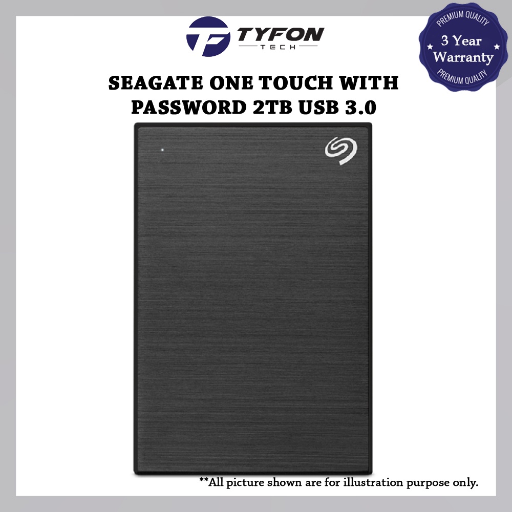 Seagate One Touch With Password 1TB USB 3.0 STKY1000400 Portable Slim ...