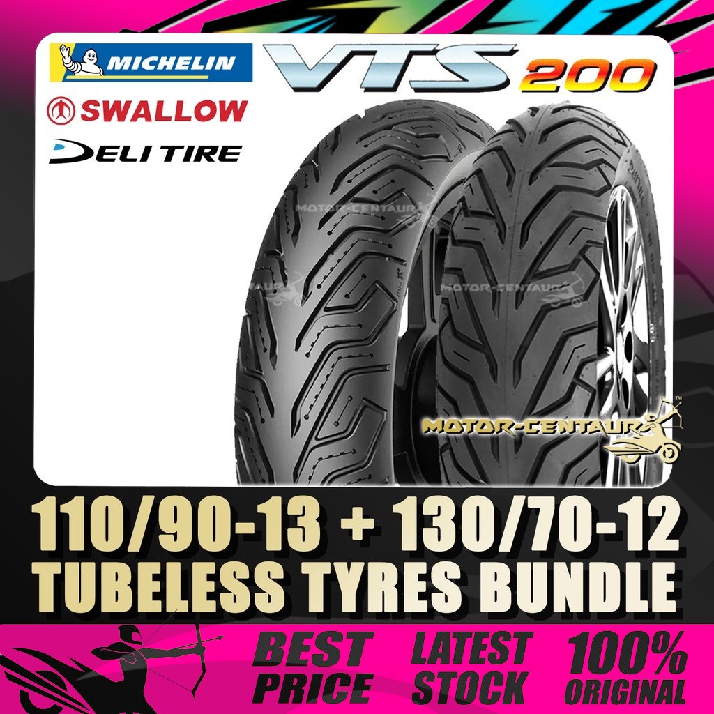 TAYAR MICHELIN/DELI/SWALLOW TUBELESS TYRE URBAN/CITY GRIP 2 110/90-13 ...