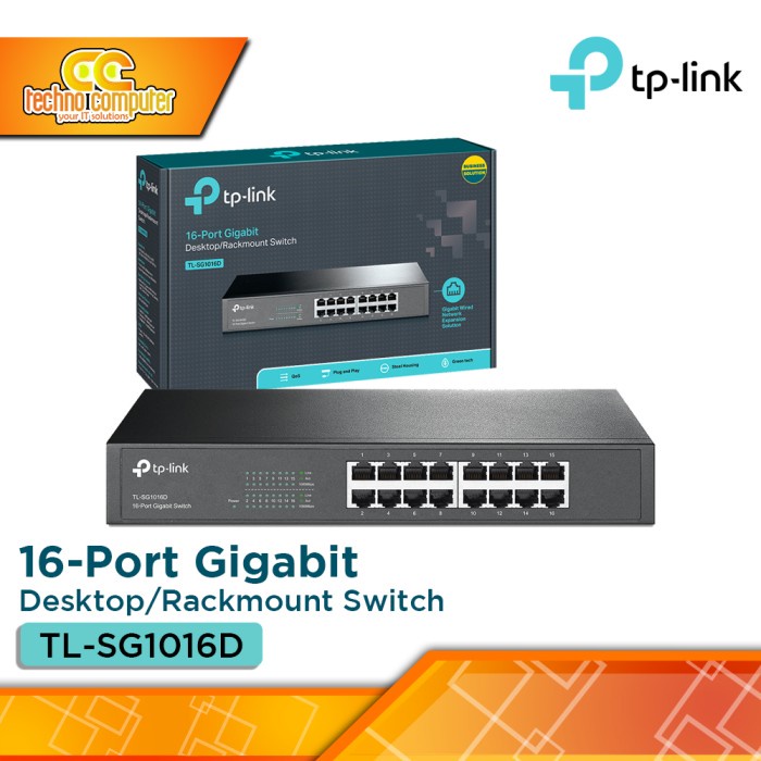 Switch HUB TP-LINK TL-SG1016D 16-Port Gigabit Desktop/Rackmount Switch ...