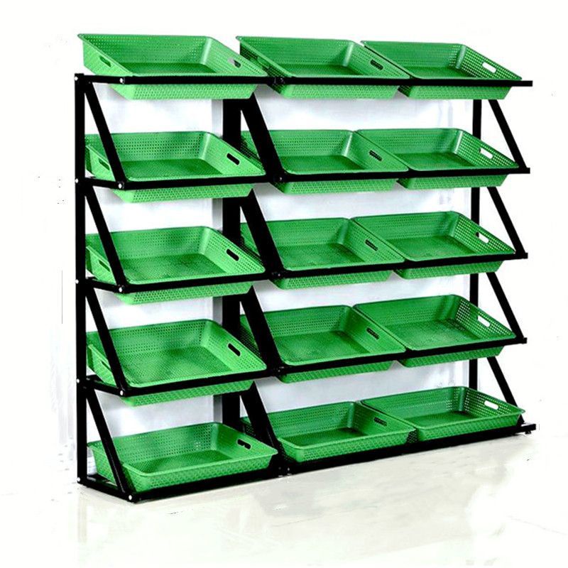 Supermarket Vegetable Rack Storage Rack Floor Multi-Layer Double-Sided ...