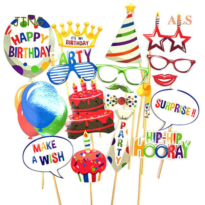 ALS 20pcs Birthday Party Photo Booth Props | Shopee Malaysia