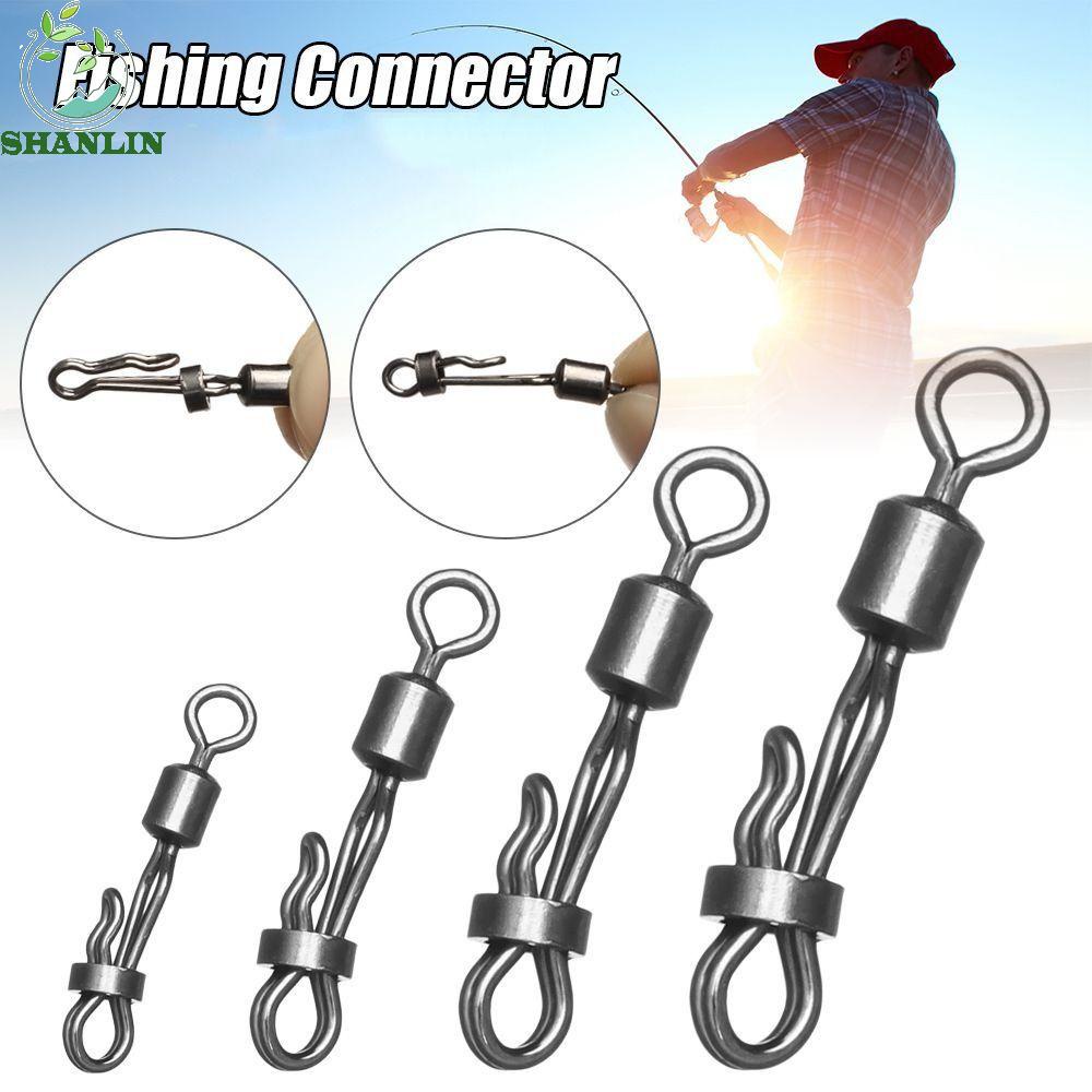 SHANLIN Fishing Rolling Swivel Chamfer Design Flexible Rotation Fishing Pellet Line Hanging Bait ...