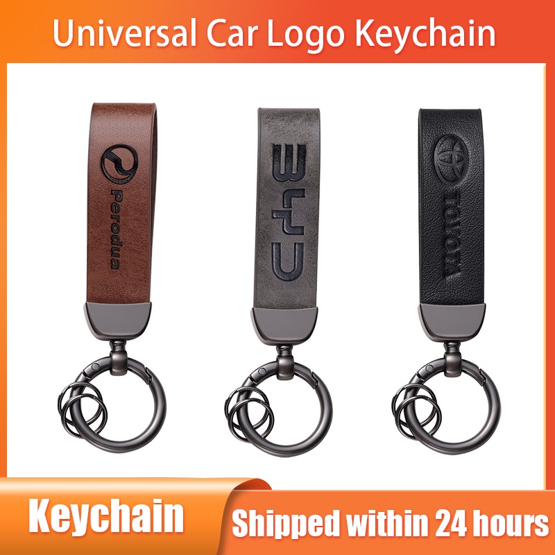Universal Car Leather Keychain For Key Fobs For Men and Women, 360 ...