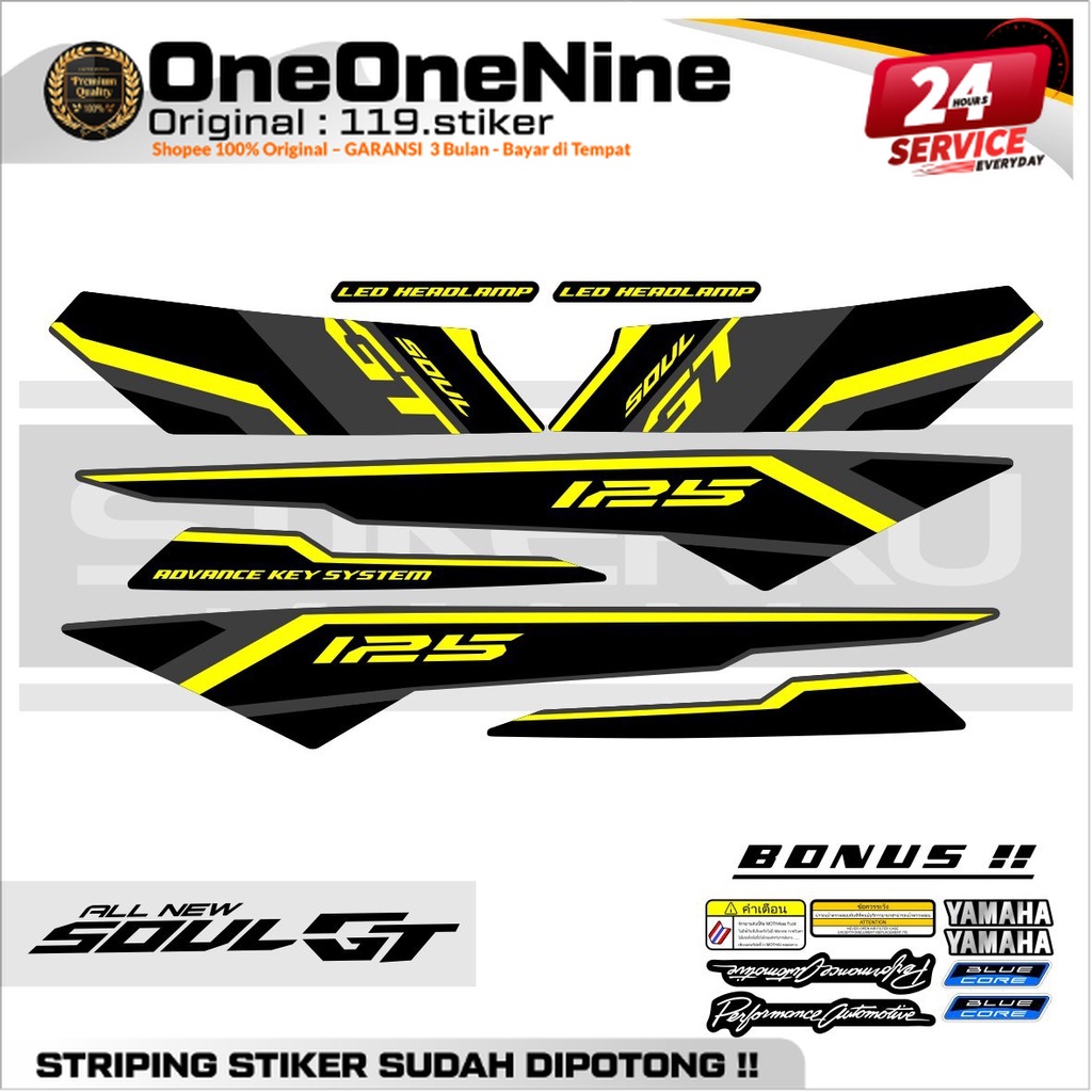 Striping ALL NEW SOUL GT BLUECORE 125 MOTIF 4/ROBOT/ MIO 125/ AKS ...