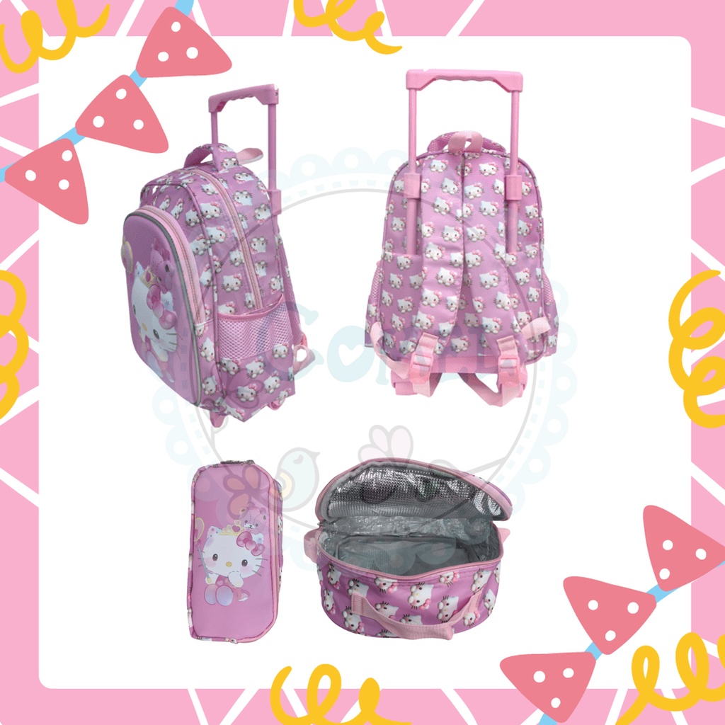 Comel Kids Fix Mini Trolley Backpack School Bag Set Cartoon Kuromi ...