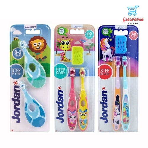 Twin Pack Jordan Kids Step Teens Toothbrush (Step 1/Step 2/Step 3 ...