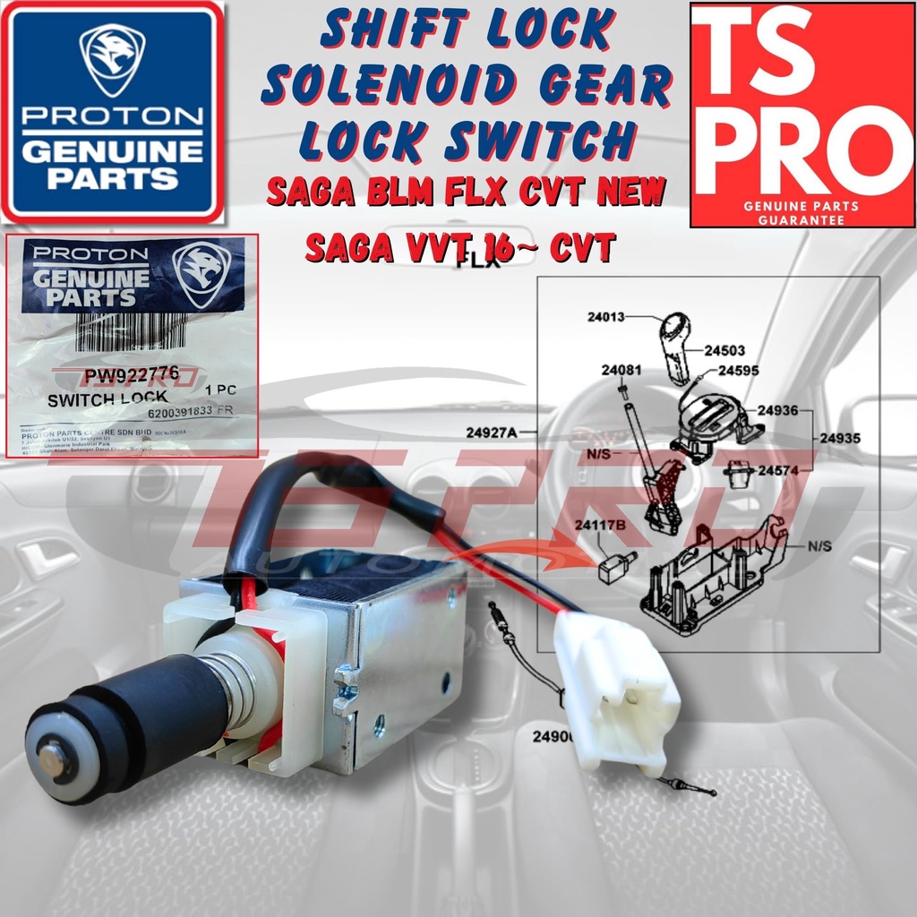 Proton Saga BLM FLX CVT New Saga VVT 16~ CVT Genuine Shift Lock ...