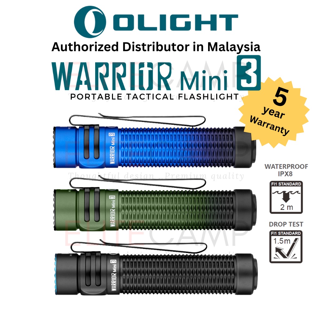 Olight Warrior Mini 3 Rechargeable Tactical Flashlight Waterproof ...
