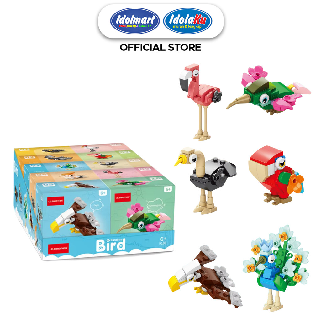 Idolmart Bricks Block Bird DIY 3D Bird Building Children's Educational ...