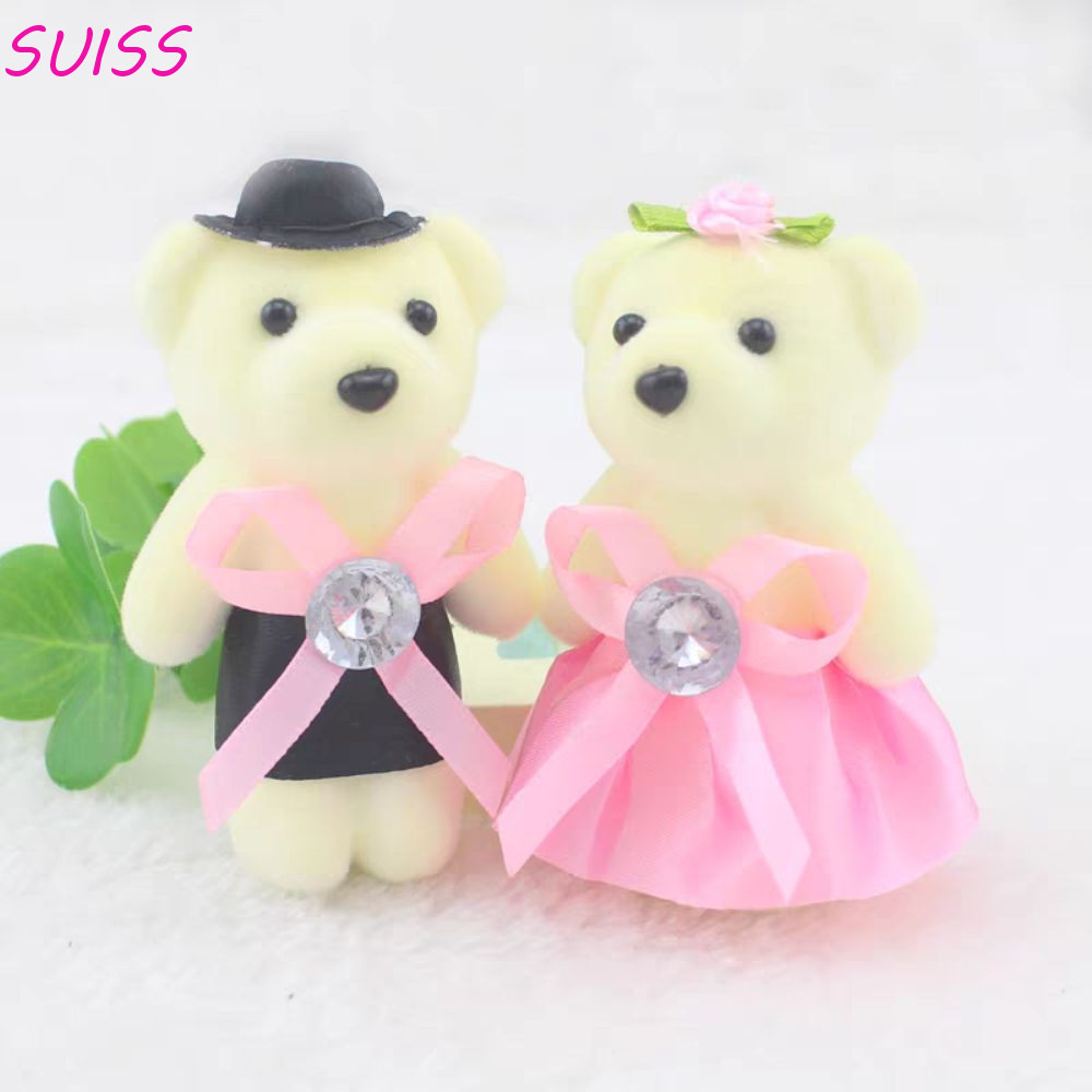 SUISS 10pcs Mini Bear Flower Bouquet, Dressed Foam Bear Bear Plush Foam ...