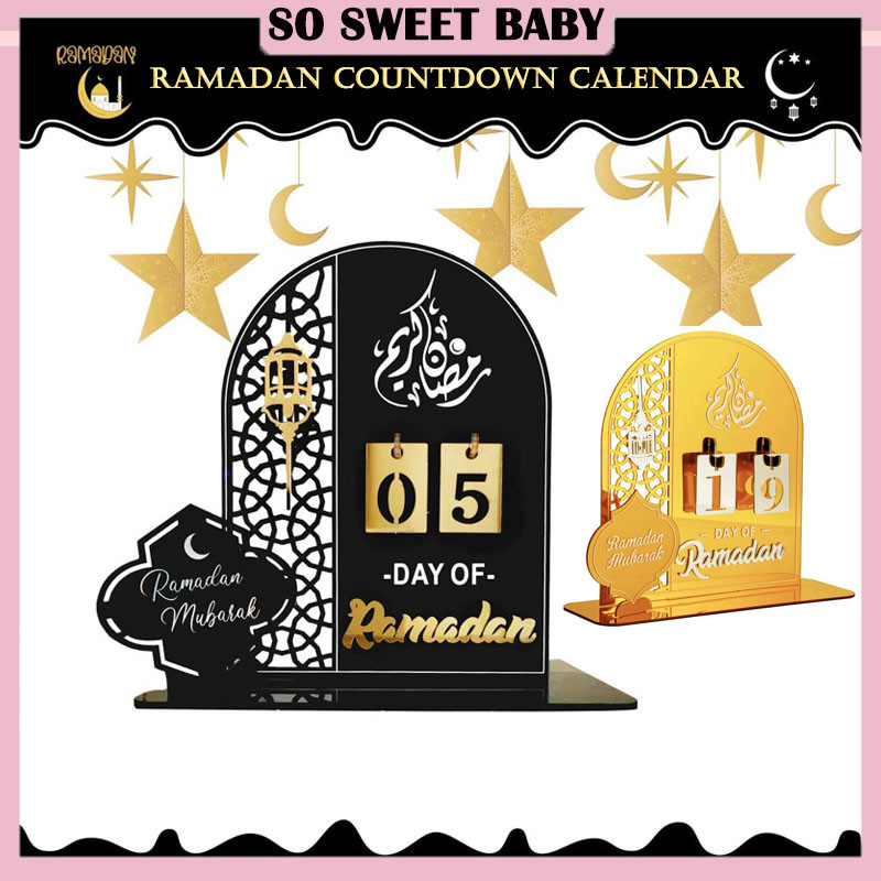 Ramadan Countdown Calendar Acrylic Table Ornaments Islamic Muslim Party ...