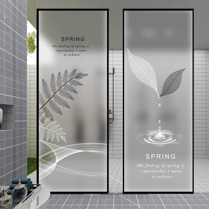 Bathroom Window Stickers Anti-glare Bathroom Translucent Opaque Static ...