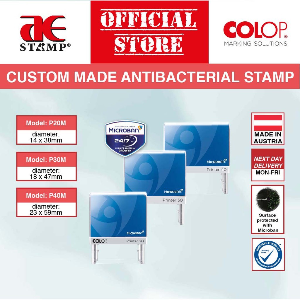 Rubber Stamp COLOP Microban Printer Line Self Inking Stamp | Custom Made Rubber Stamp rubber ...