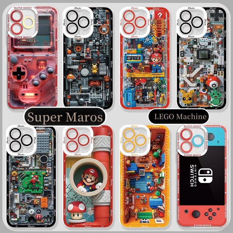 Cartoon Building Blocks Games Super Marios B-Bros Phone CaseFor Redmi ...