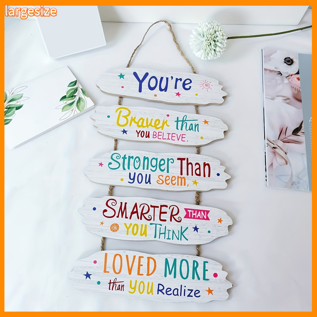 largesize| Wall Art Sign Positive Affirmation Hanging Sign Wooden Wall ...