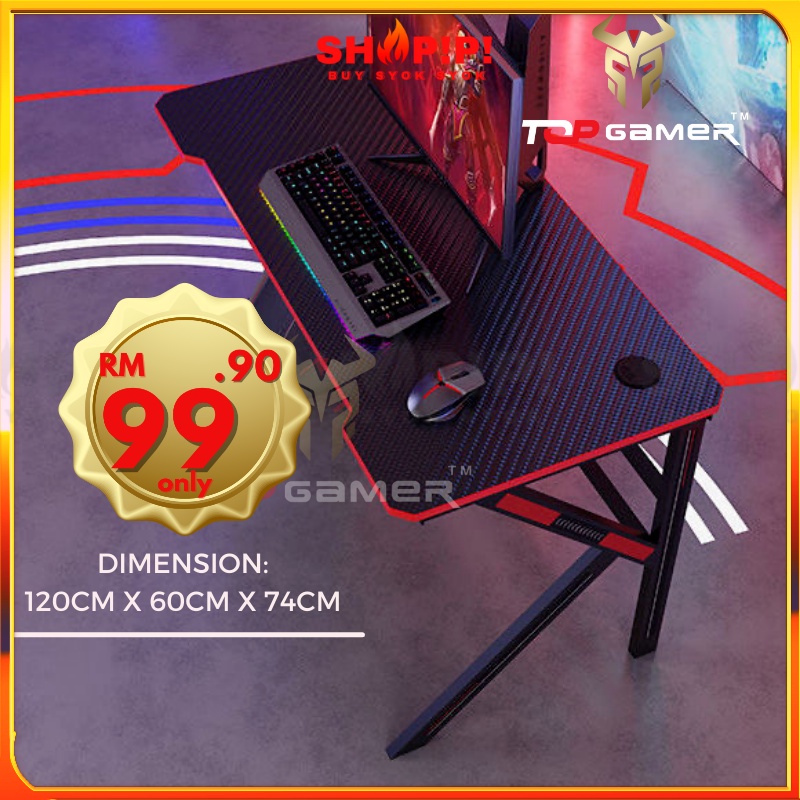 TOP GAMER Carbon Gaming Table Desk /Office Table/Game Table/Study Table ...