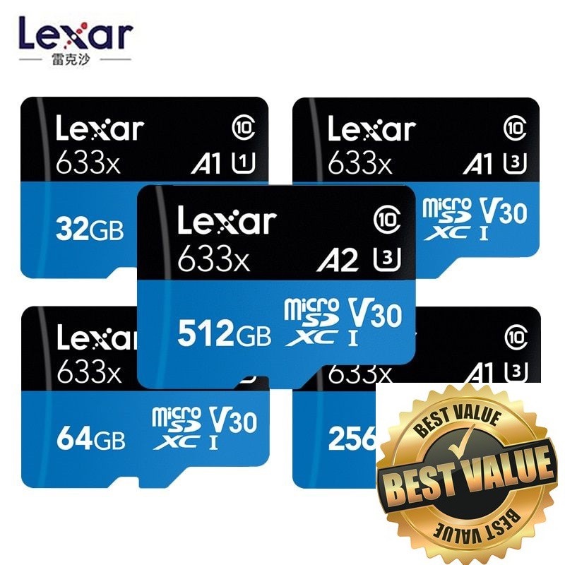 MALAYSIA LEXAR USA MicroSD UHS-I U1/U3V10/V30 633X 95mb/s (16GB/32GB/64GB/128GB). SIMILAR EVO ...