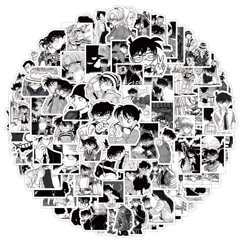100PCS Black and White Anime Detective Conan Graffiti Stickers For ...