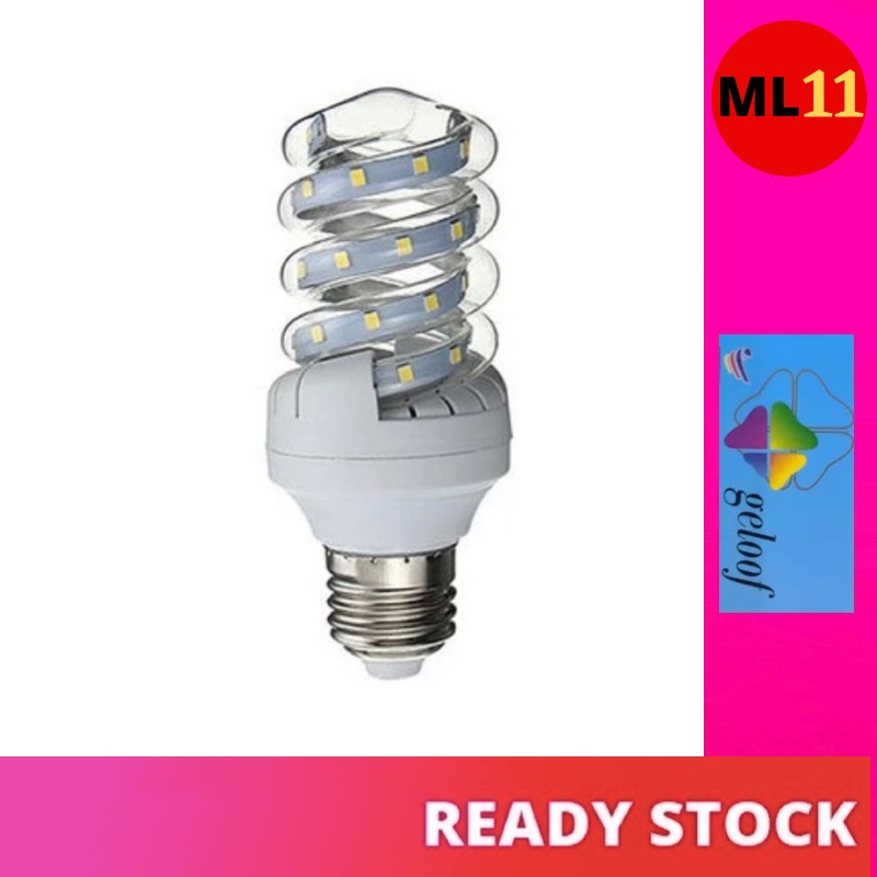 GELOOF E27 Mentol LED Spiral 9W / Energy Saving Corn Bulb White Light ...