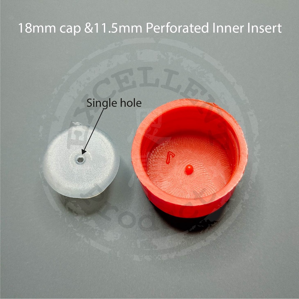(50/100pcs) 18mm cap and Perforated (HOLE) Inner insert ONLY for this ...