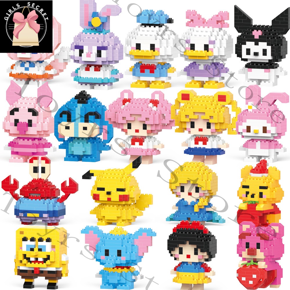 BLkuromiiToy Cute Building Blocks Toy Kuromi Mini Cinnamoroll Building ...