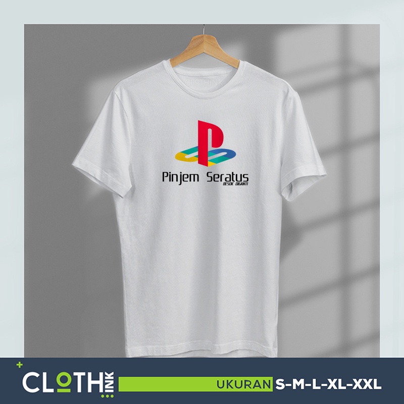 Funny T-shirt Pinjem One hundred parody of Play station logo | Shopee ...