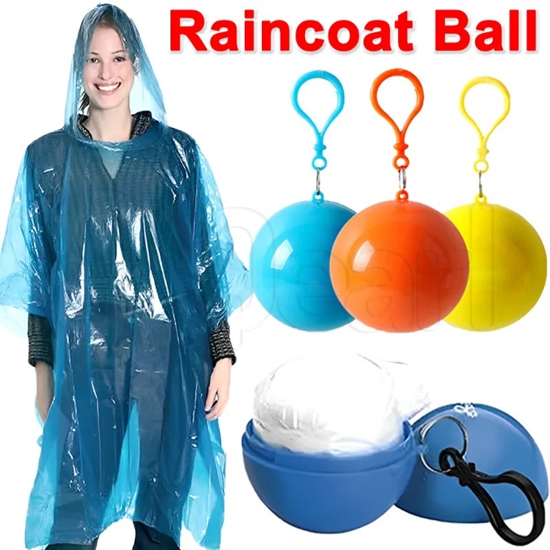 Portable Disposable Thicken Raincoat with Keychain / Adults Transparent ...