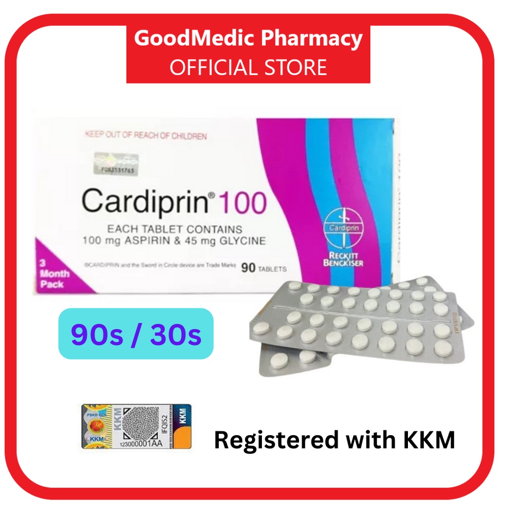 Cardiprin 100 (Contains 100mg Aspirin & 45 mg Glycine) | Shopee Malaysia