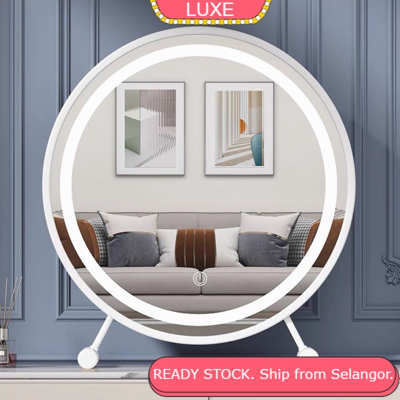LUXE LED Table Mirror Wall Mirror Vanity Mirror Bathroom Mirror Kaca ...