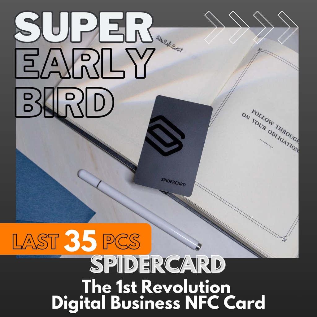 SPIDERCARD - The 1st Revolution Digital Business NFC Card (Moon Black) | Shopee Malaysia