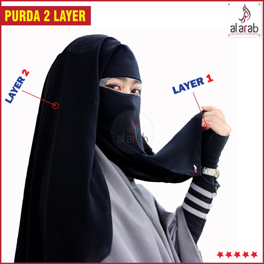 NIQAB Purda 2 Layer Umrah Dan Haji Niqab Purdah Muslimah Nikap Purda 1 Layer 2 Layer 3 Layer ...