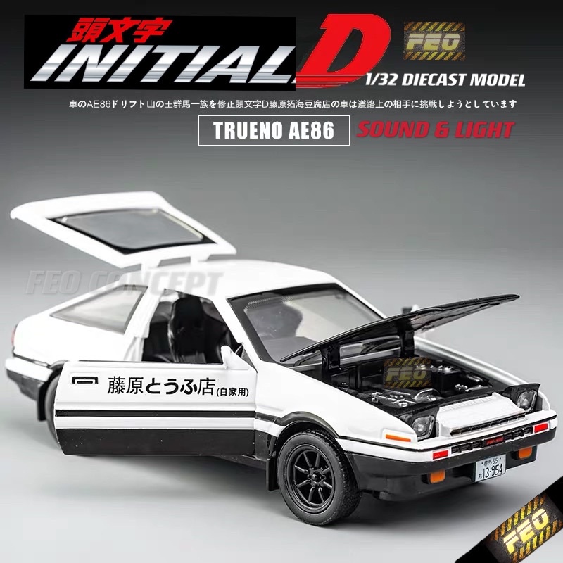 FEO Initial D Toyota AE86 Alloy Diecast Car Model Pull Back Car Toys ...
