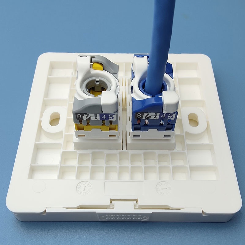 Ethernet Faceplate Single 1 Port Double 2 Way Rj45 Socket Wall Plate For Ethernet Cable