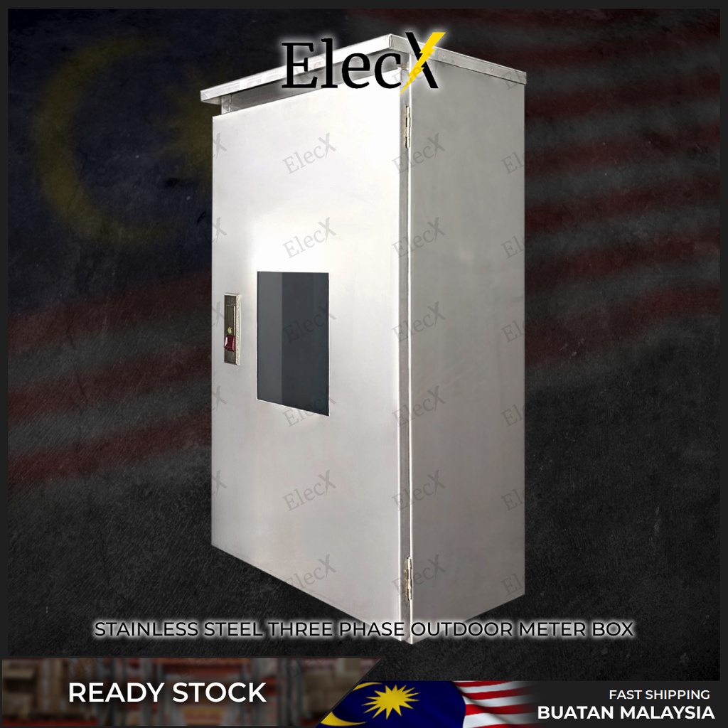 STAINLESS STEEL 3 PHASE OUTDOOR METER BOX FIBER BOARD TNB THREE PHASE ...