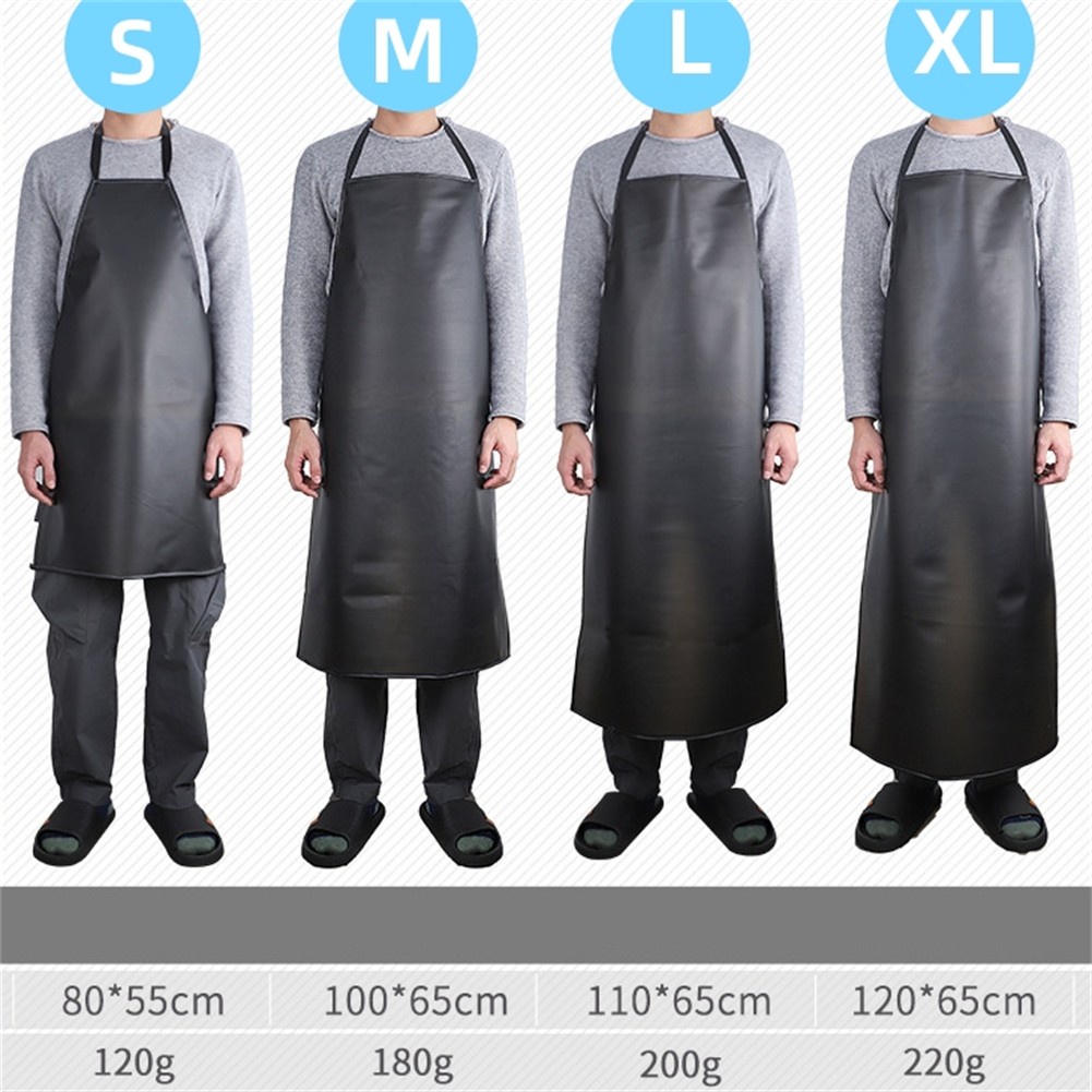 [mulitibuy] Waterproof Oilproof Pvc Black Apron For Kitchen Waterproof ...