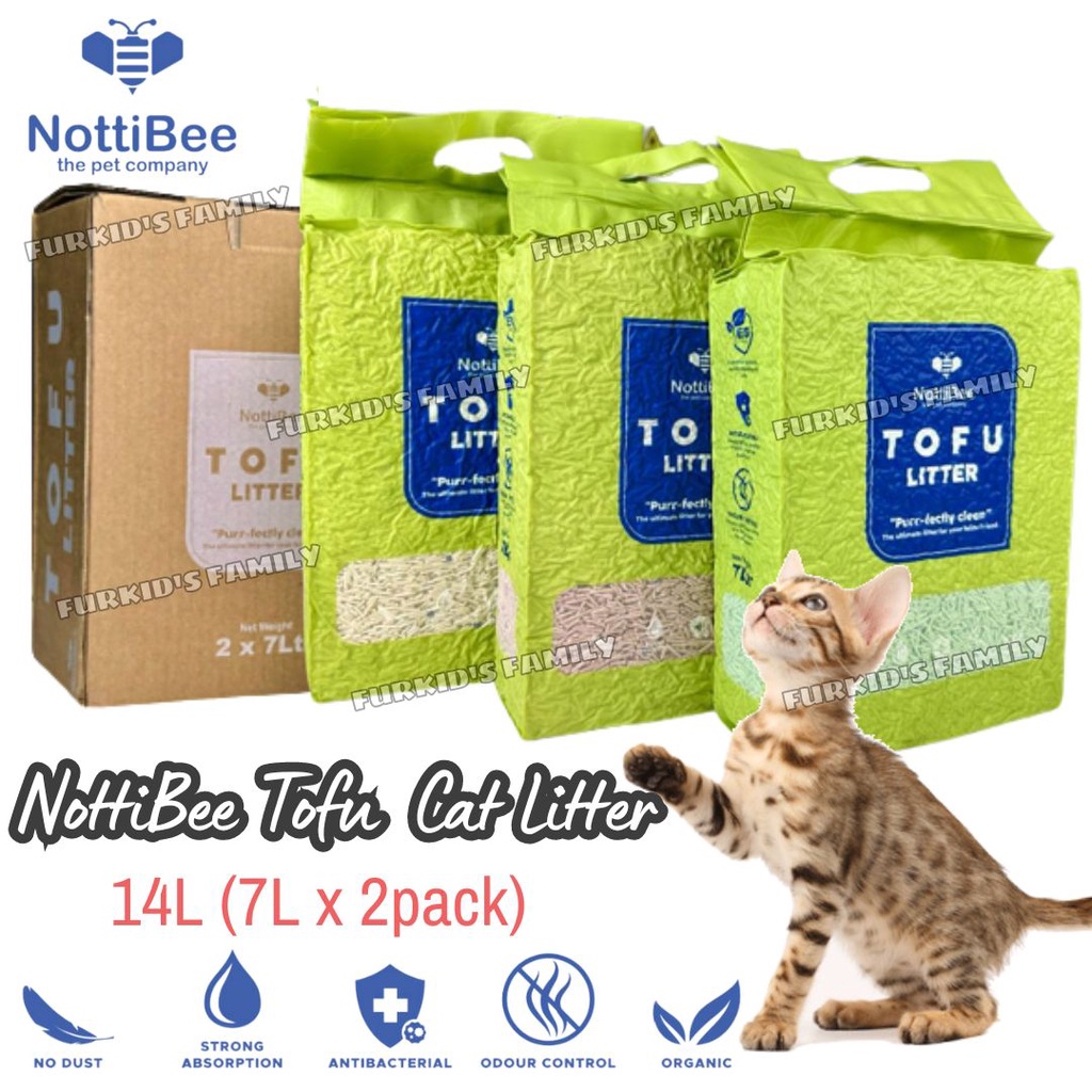 NottiBee Premium Quality Tofu Cat Litter Cat Sand For Cats (14L) 7L x ...