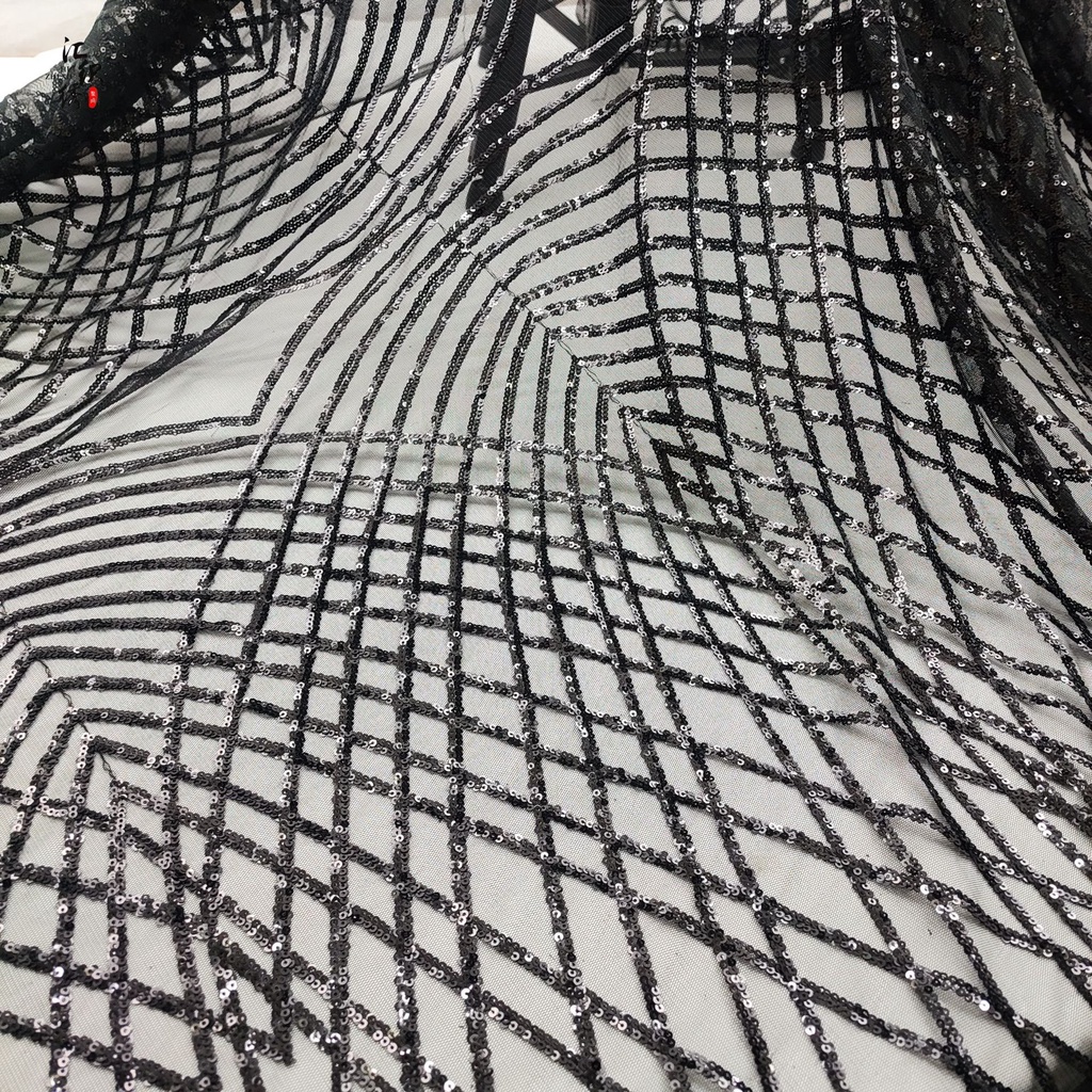 European and American Mesh Sequin Embroidery Fabric Spider Web Sequined ...
