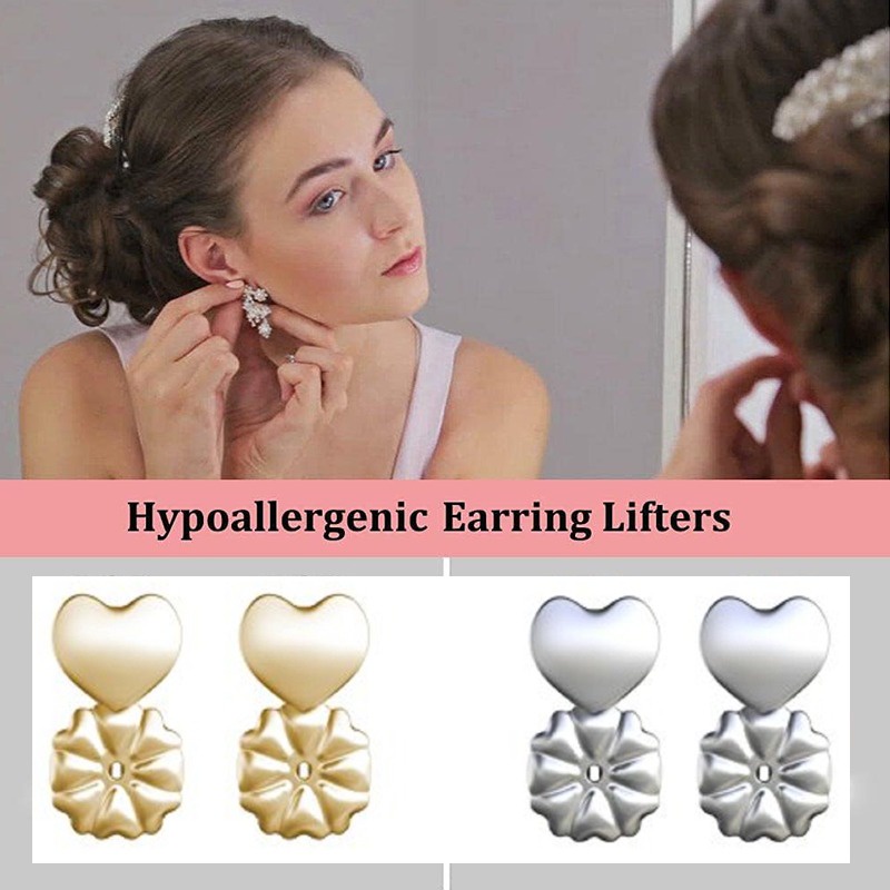 PAPAOZHU Hypoallergenic Ear Lifter Earring Backs for Droopy Ears ...