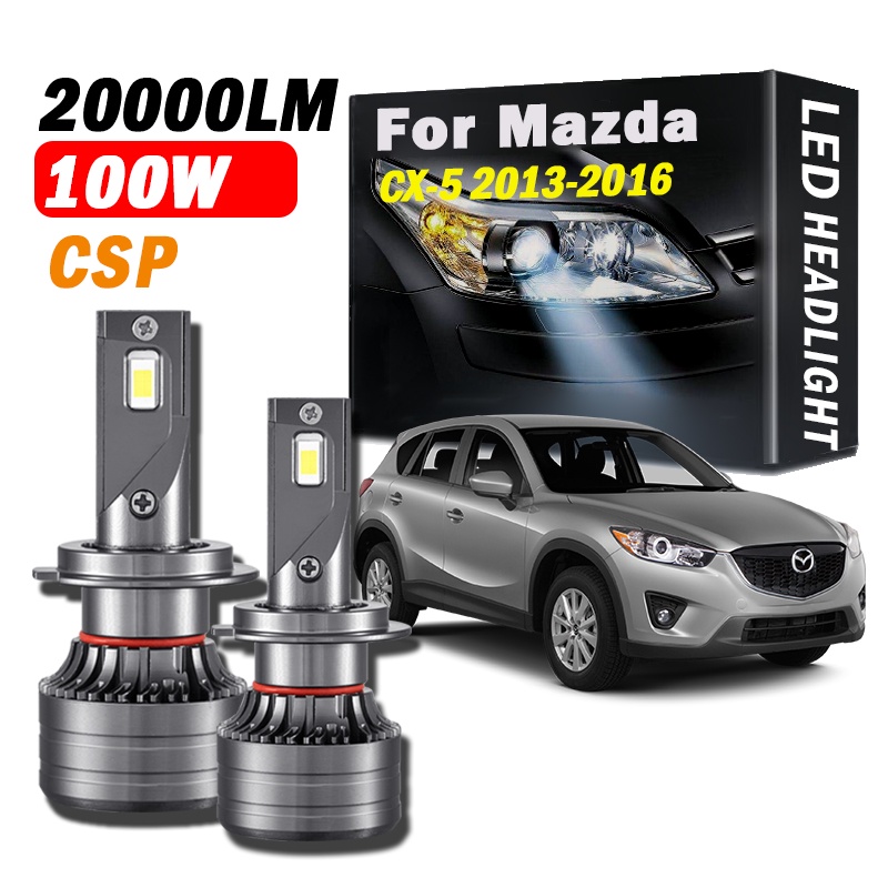 2Pcs LED Headlight 20000LM 100W CSP 6000K White Low Beam Bulbs For ...