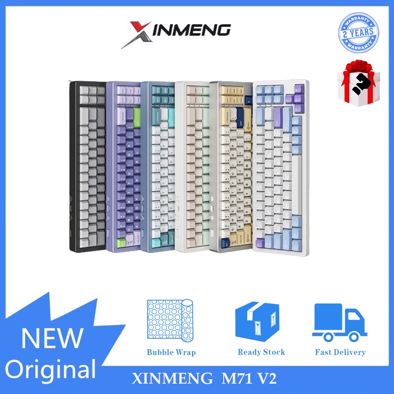 XINMENG M71 V2 Three mode wireless mechanical keyboard Customized aluminum lumps Gasket ...