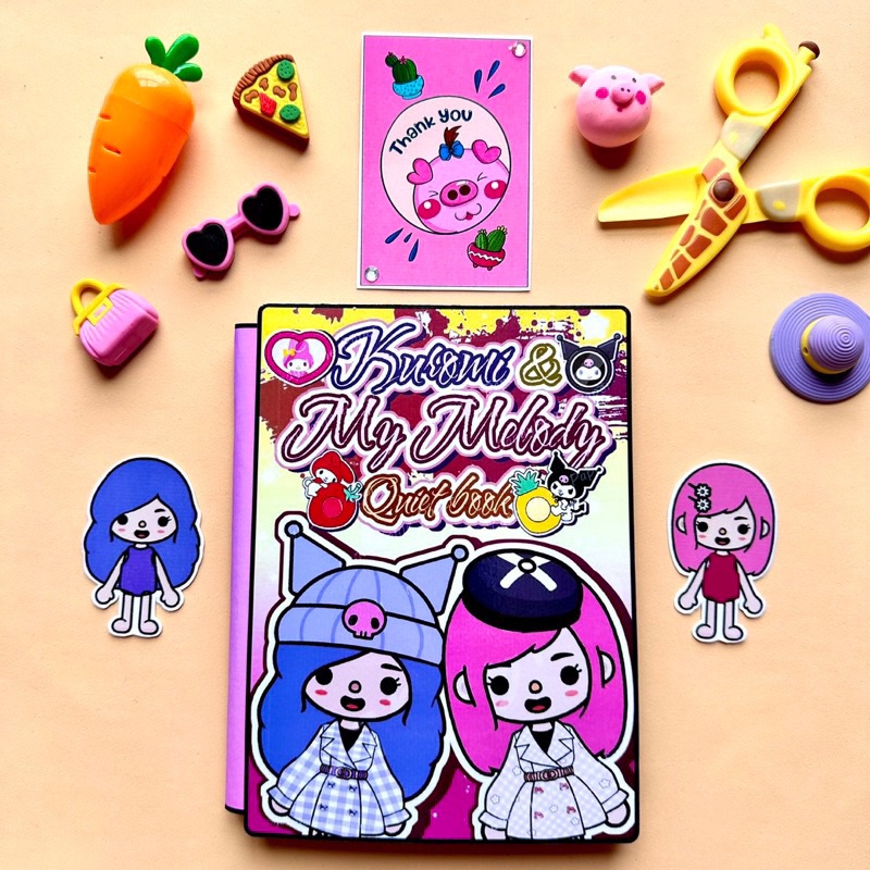 Toca Life World Quiet Book Toca Boca Kuromi and Melody Doll House dress ...